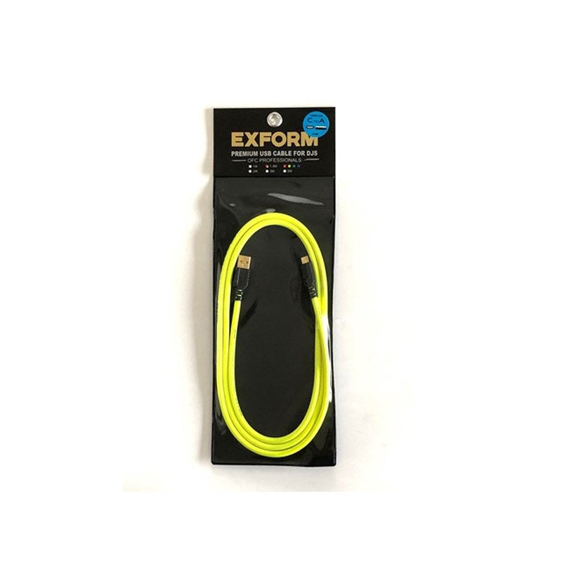 PREMIUM USB CABLE for DJs 1.5m [DJUSB-1.5M-YLW-CtoA] by EXFORM – Ikebe ...